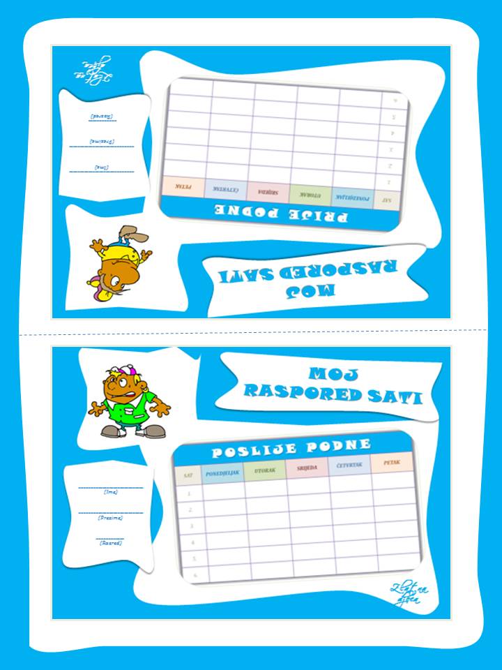 Zlatna djeca: Moj raspored sati