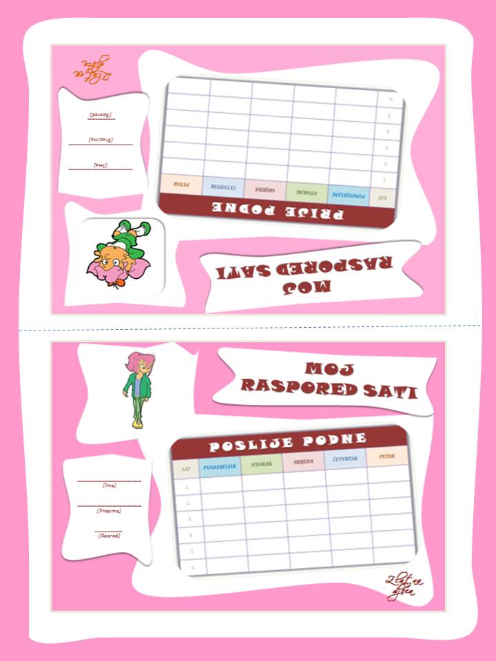 Zlatna djeca: Moj raspored sati