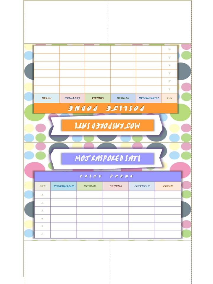 Zlatna djeca: Moj raspored sati