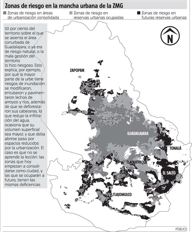 Sitio de Agustín del Castillo: Media ZMG, en zona de riesgo