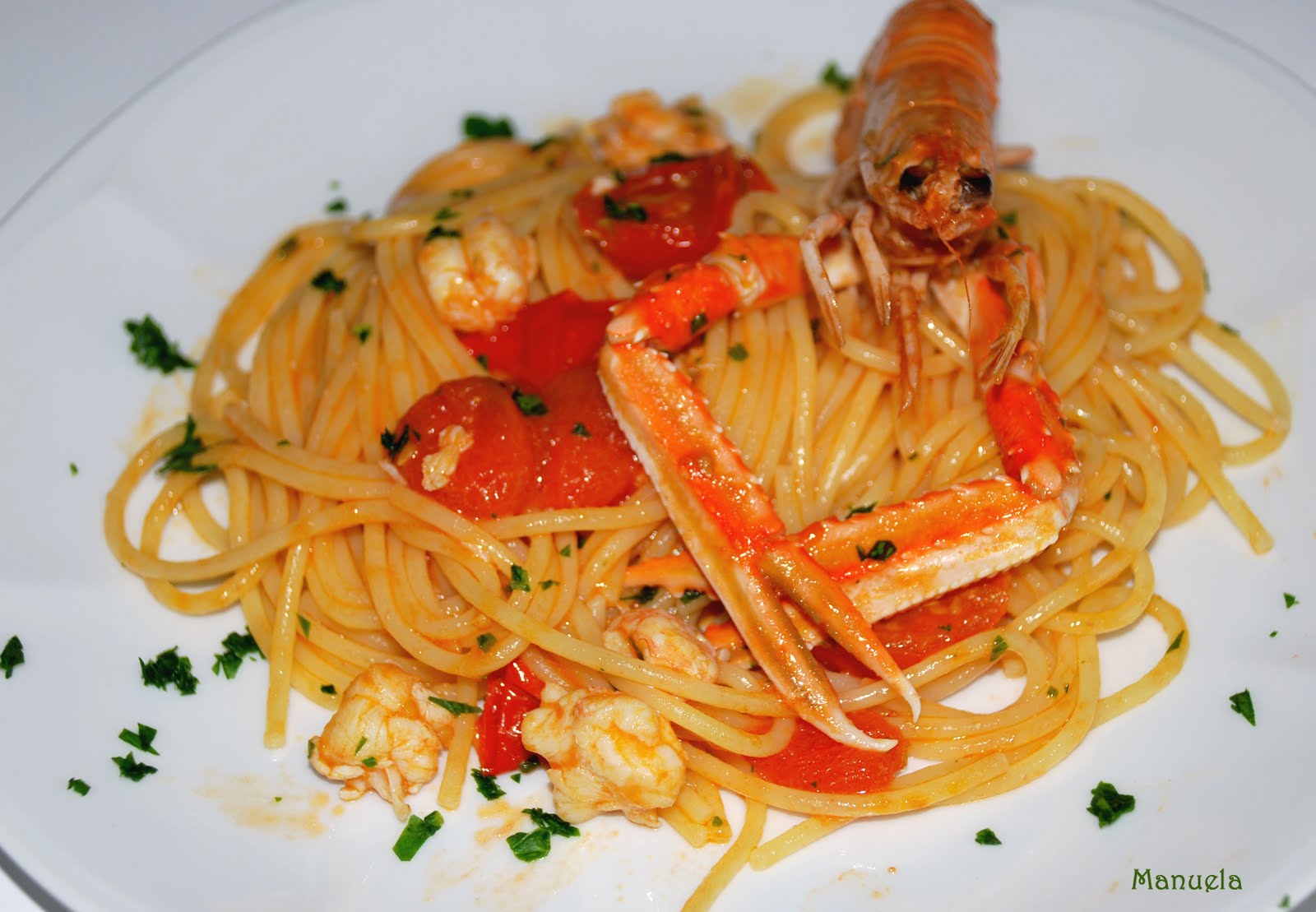 La via delle spezie: Spaghetti con gli scampi...