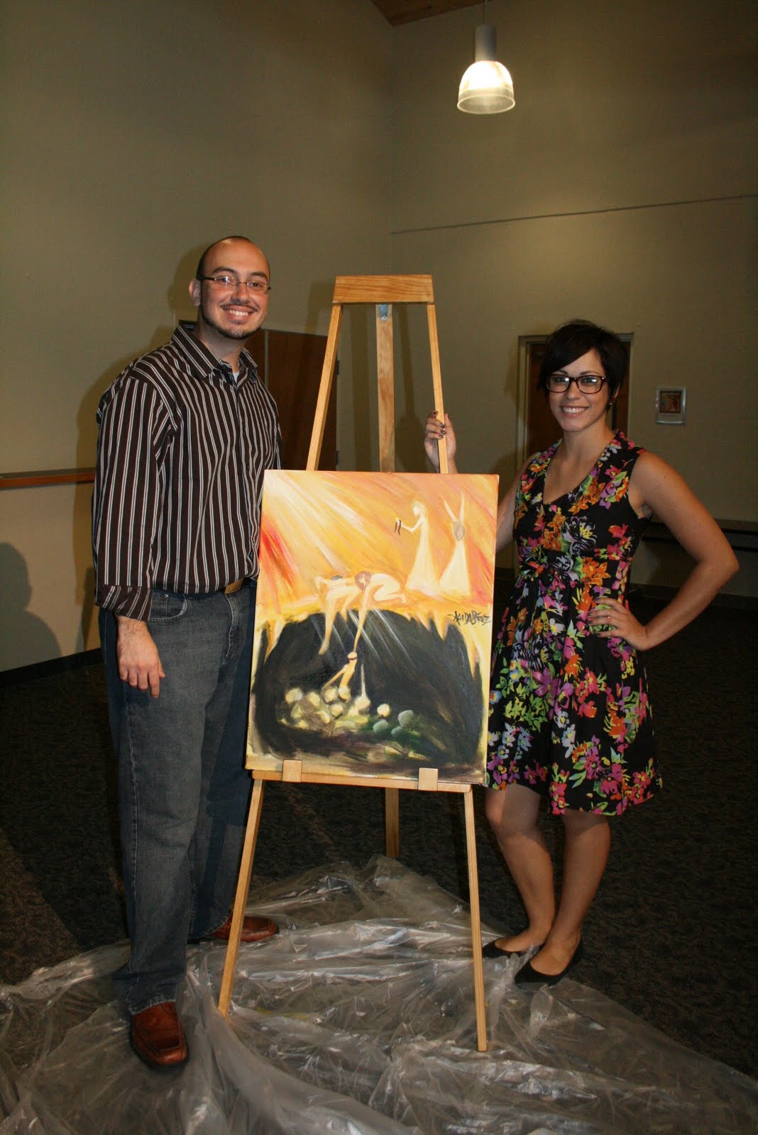 Rev. Samuel Robles Jr.: Painting during sermon
