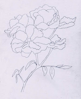 Gambar Bunga Mawar Dengan Teknik Arsir - GAMBAR BUNGA MAWAR