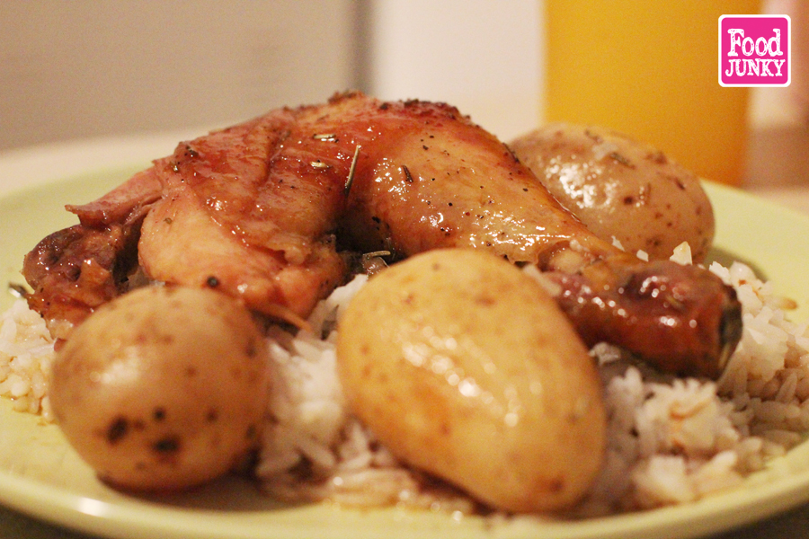 Food JUNKY: Pollo entero dulce al horno con papas