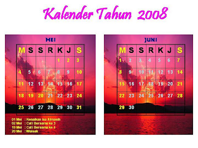 rhany7201: KALENDER TAHUN 2008