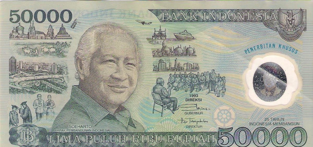 Uang Kertas Kuno: Uang Kuno Polymer 50 Ribu Pak Harto (1)