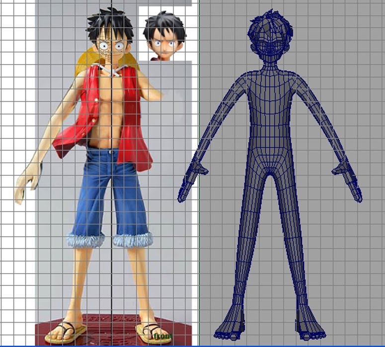 my3dge: WIP my version of luffy