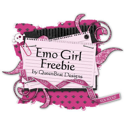 Bits N Pieces Of QueenBrat Designs: Emo Girl Scrap Kit and a Freebie