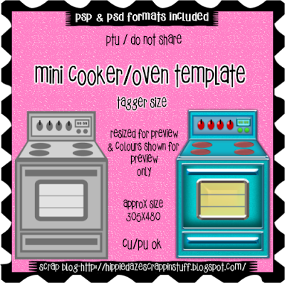 Hippiedaze Scrappin' Stuff: Mini Cooker/Oven Template
