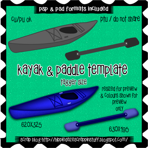 Hippiedaze Scrappin' Stuff: Kayak & Paddle Template