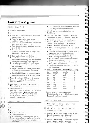 English For U: WORKBOOK ANSWER KEY UNIT 2 (BAT1)