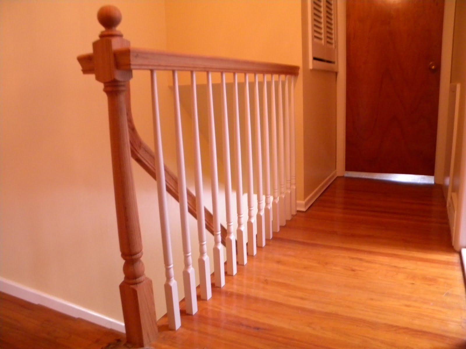 Wood Stairs and Rails and Iron Balusters: Wood Handrail Replacement in ...