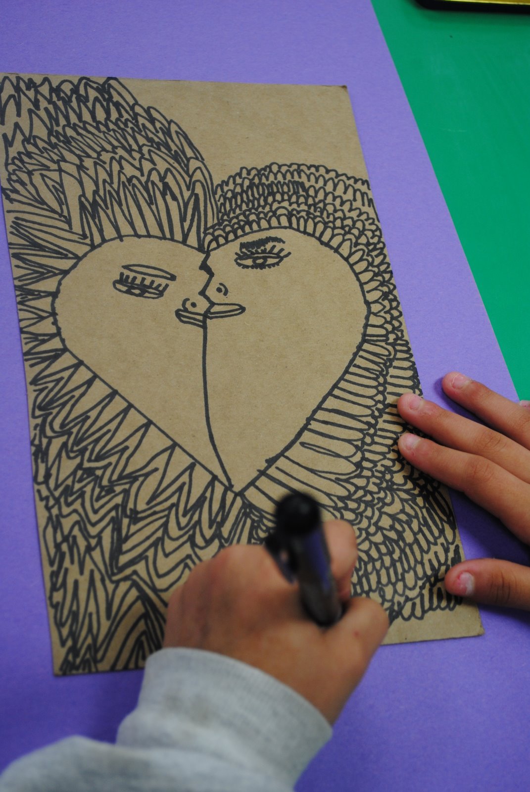 St. Martha Catholic School Artists: Picasso Valentine heart faces....
