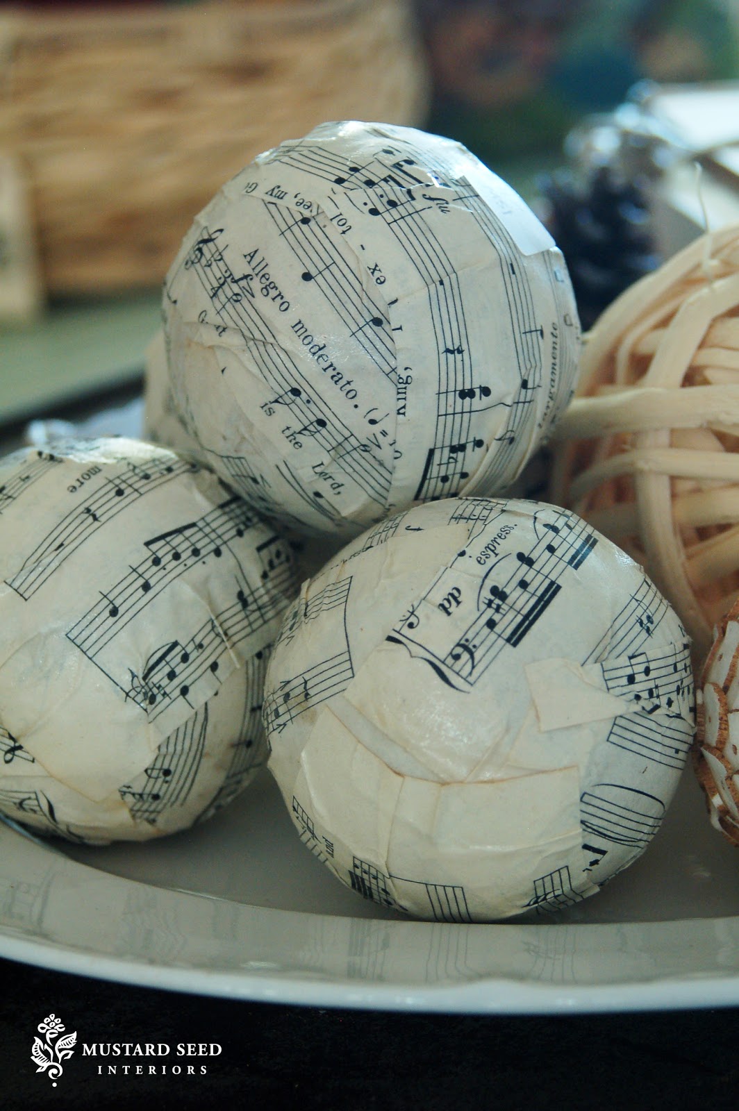 Sheet Music Spheres | Miss Mustard Seed