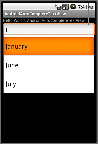 Android Er Example Of Autocompletetextview