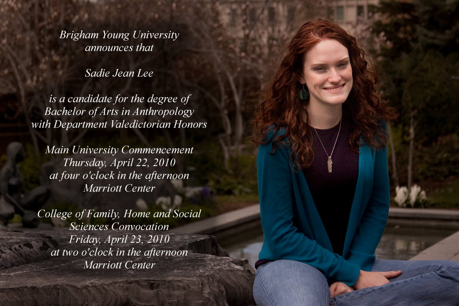 Life As I Know It Graduation Announcement Life As I Know It Graduation Announcement
