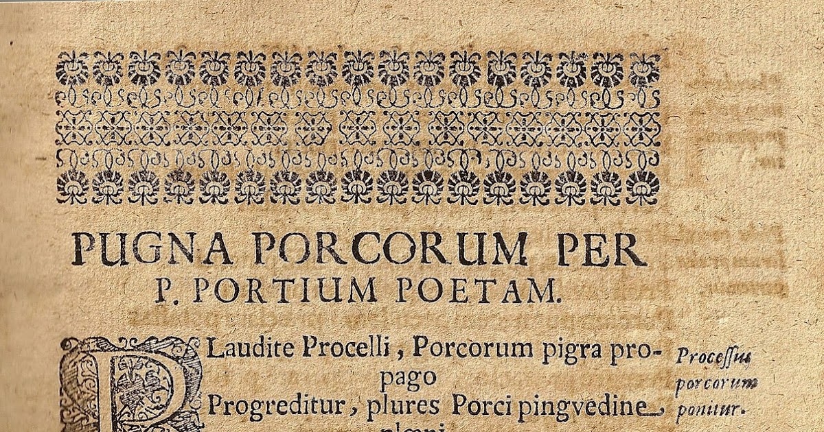 BOOKTRYST: Swine at War: 16th Century Poem or Pork-Barrel Congress?