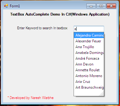 NareshOnline4U: AutoComplete TextBox In C#(Windows Application)