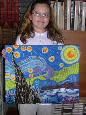 ART LESSONS BY REGINA: "STARRY NIGHT" in yarn