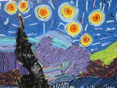 ART LESSONS BY REGINA: "STARRY NIGHT" in yarn