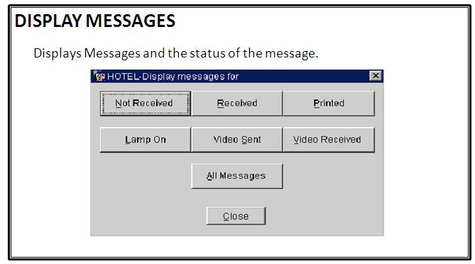 Property Management for Front Desk Officer: DISPLAY MESSAGES in FRONT DESK