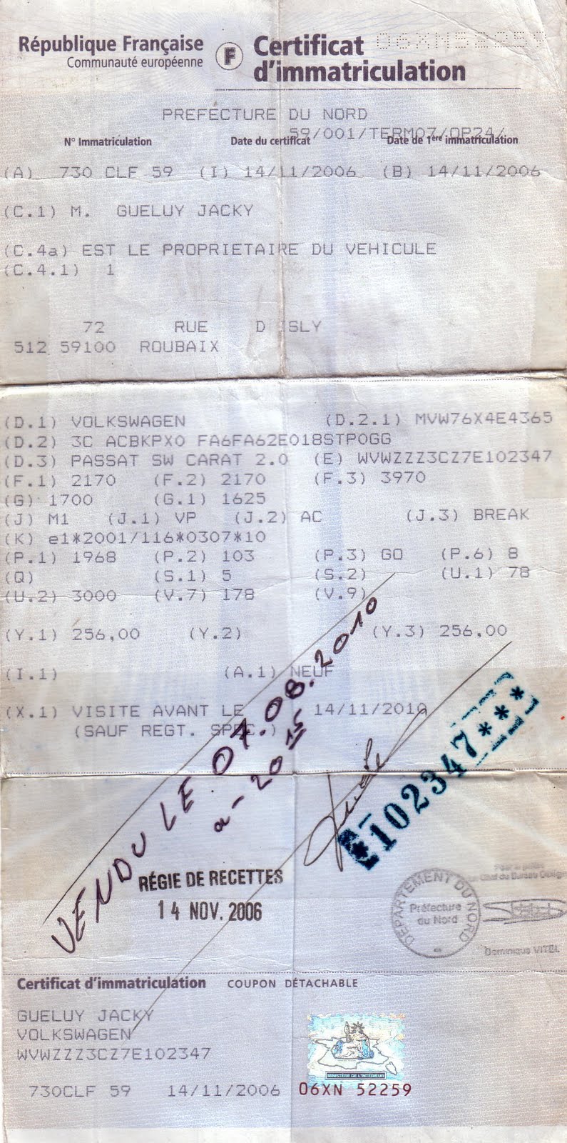 Autoummeldung-Frankreich