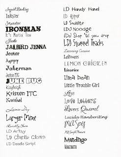 Just Cuz Vinyl Lettering: FONTS