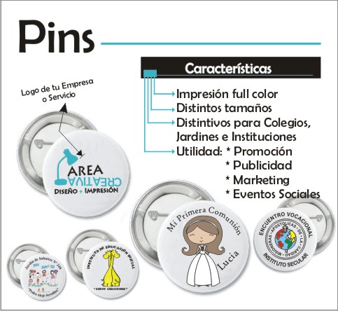 AREA CREATIVA: Características de los Pins