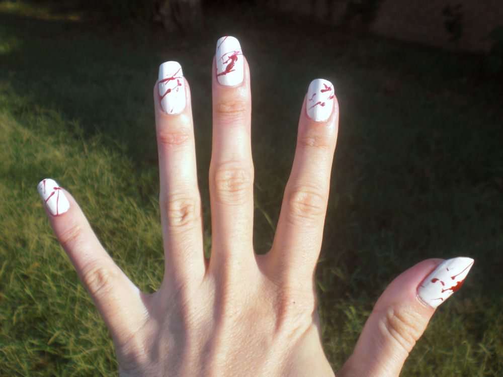 Dexter, Blood Spatter, Halloween Nails
