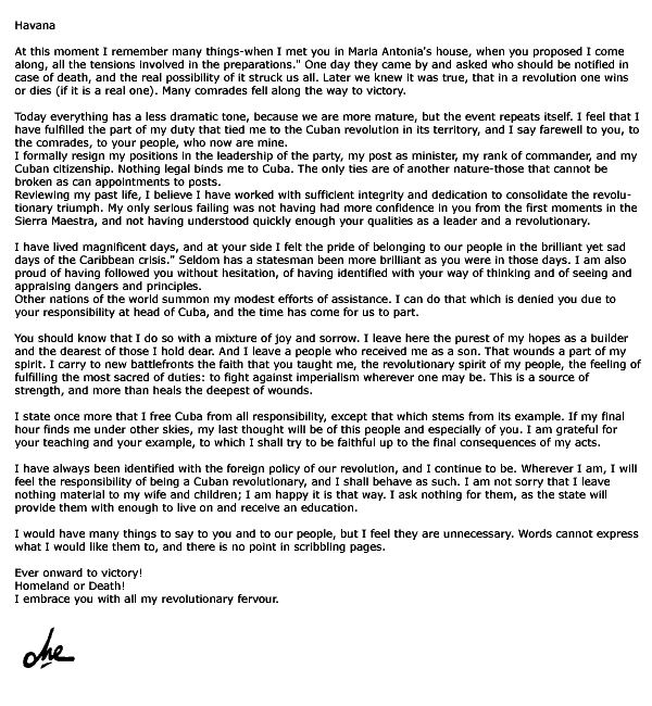 THE CHE GUEVARA: LETTERS