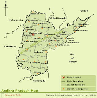 Andhra Pradesh Tourism District Map