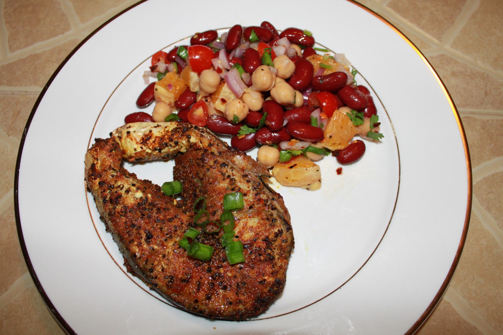 Baked King Fish With Beans Salsa