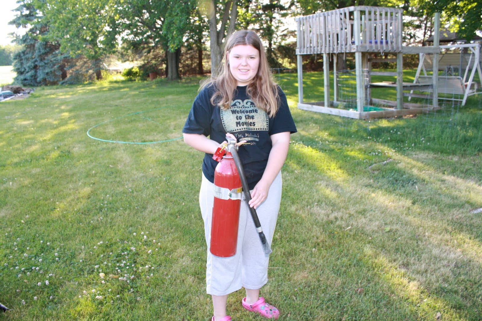 Once Upon a Family: How to spray a fire extinguisher