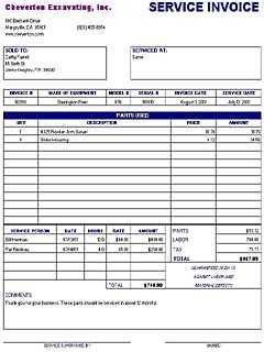 Office Template: Service Invoice