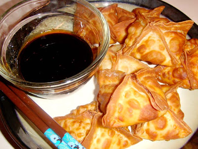 Chinese Crab Rangoon with Mango Chutney Sauce (Bake or Fry!)