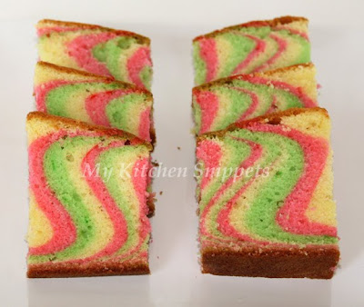 My Kitchen Snippets: Tri-color Marble Cake