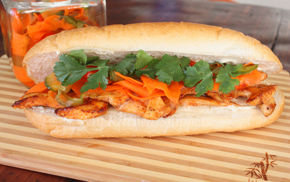 My Kitchen Snippets: Grilled Chicken Banh Mi with Pickled Vegetables