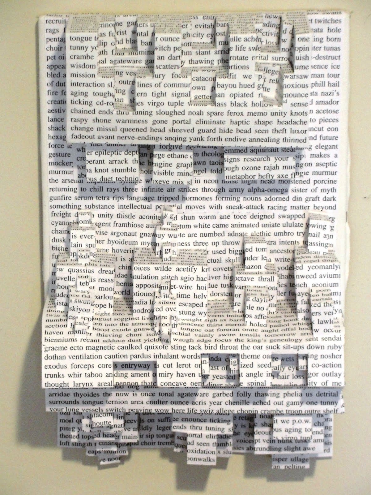 Visual Poetry Mailart Exhibit at Skylab!: Photos of Text Sculpture by ...