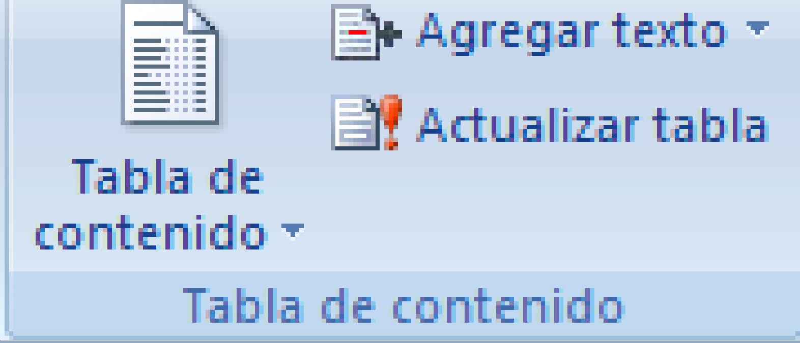 Menú Referencias de Word 2007