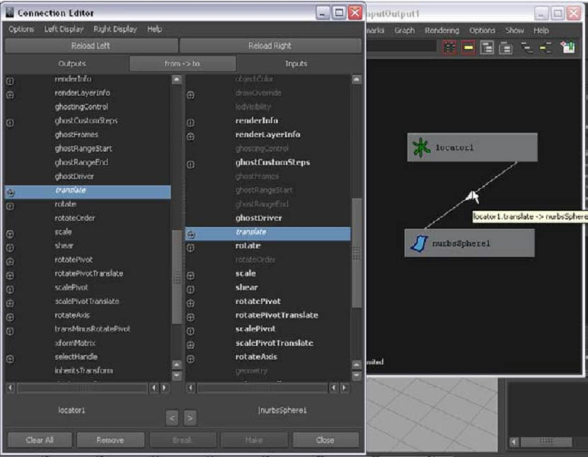 Connecting Nodes with the Connection Editor ~ Maya In Design