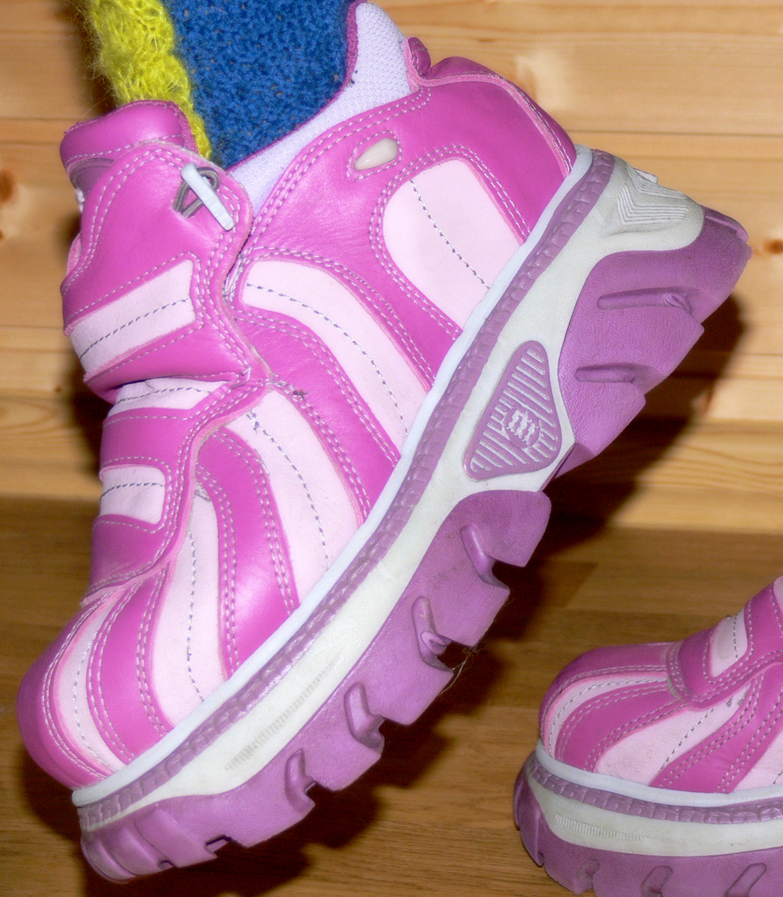 Vintage Beauties: PINK PUNK REAL LEATHER PLATFORM BOOTS