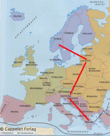 Hellas til Litauen via Kroatia