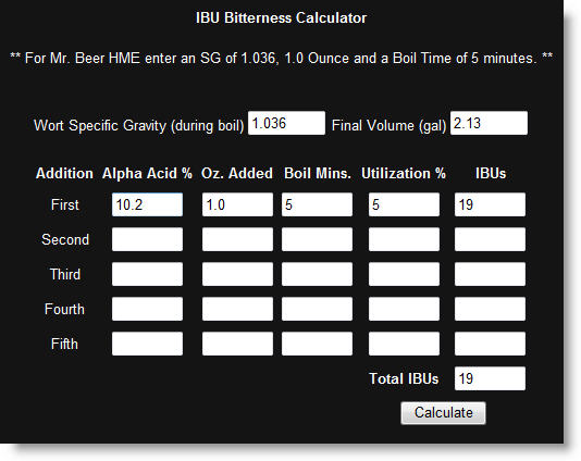 The Screwy Brewer: IBU Bitterness Calculator