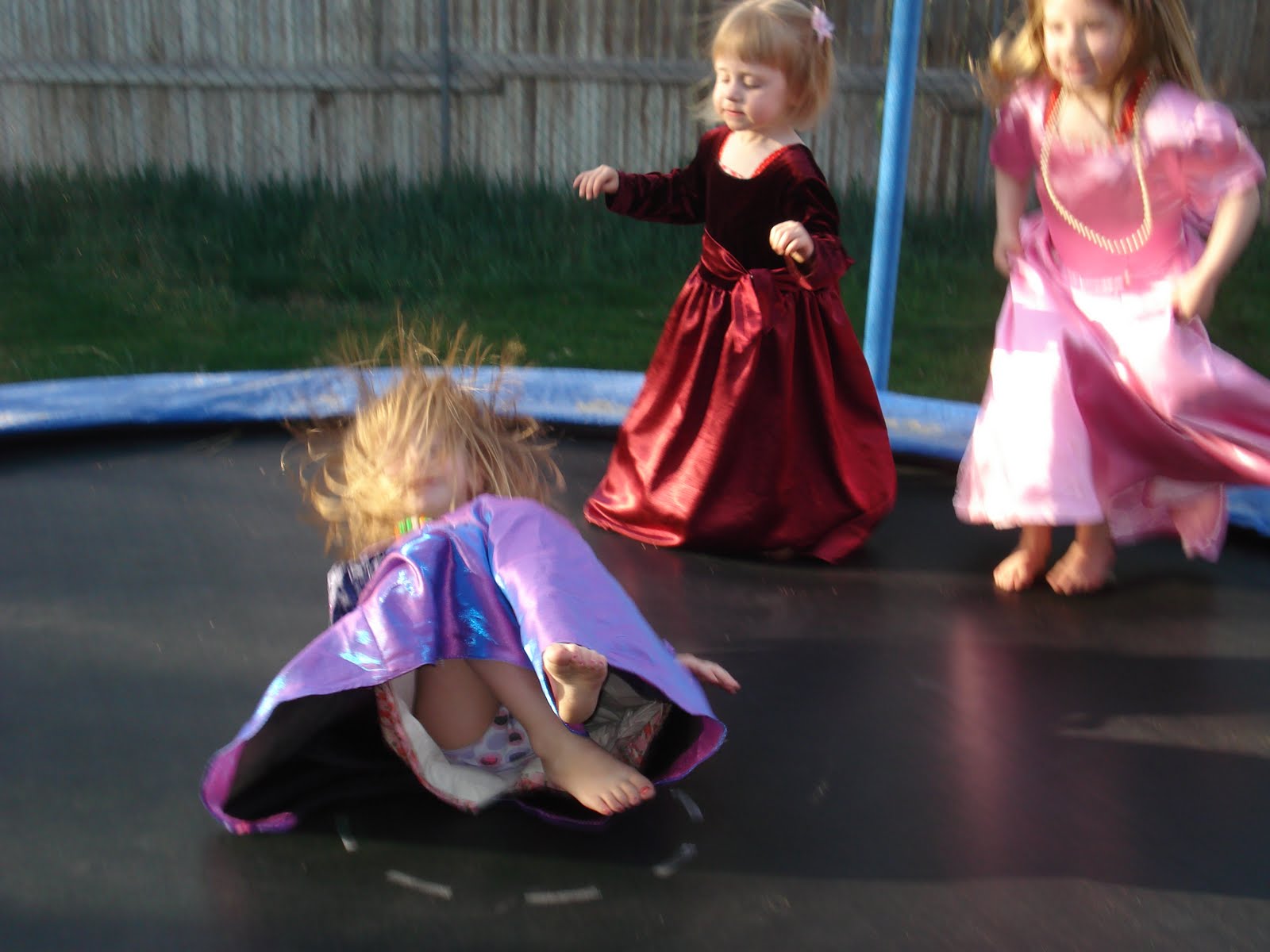 Cline's Corner: 3 princesses jumping on a trampoline