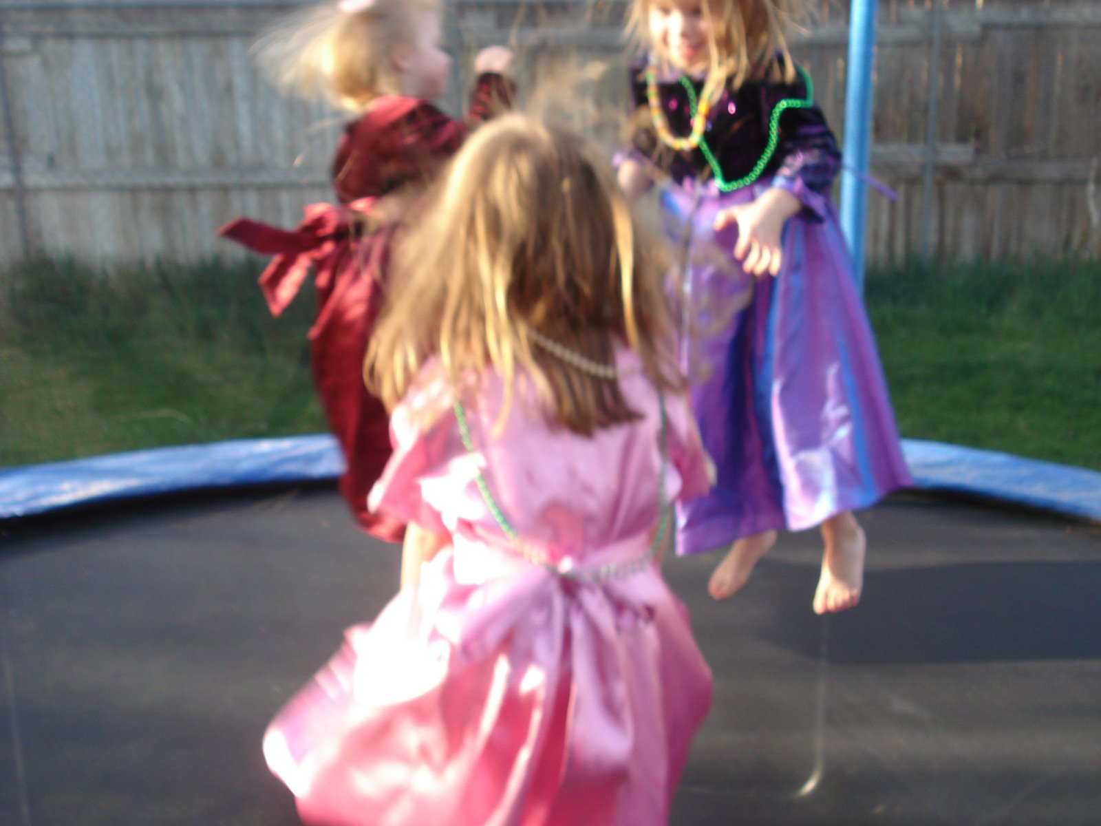 Cline's Corner: 3 princesses jumping on a trampoline
