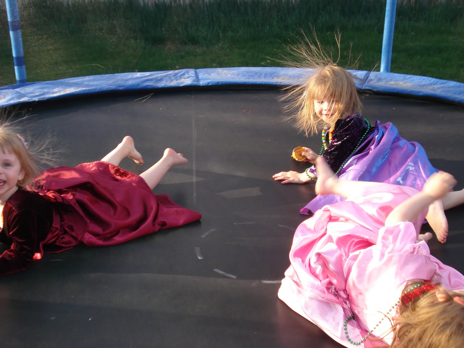 Cline's Corner: 3 princesses jumping on a trampoline