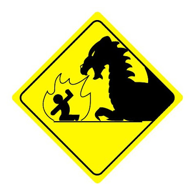 The Art of Rocky Vidal: "Beware of Dragon" Sign