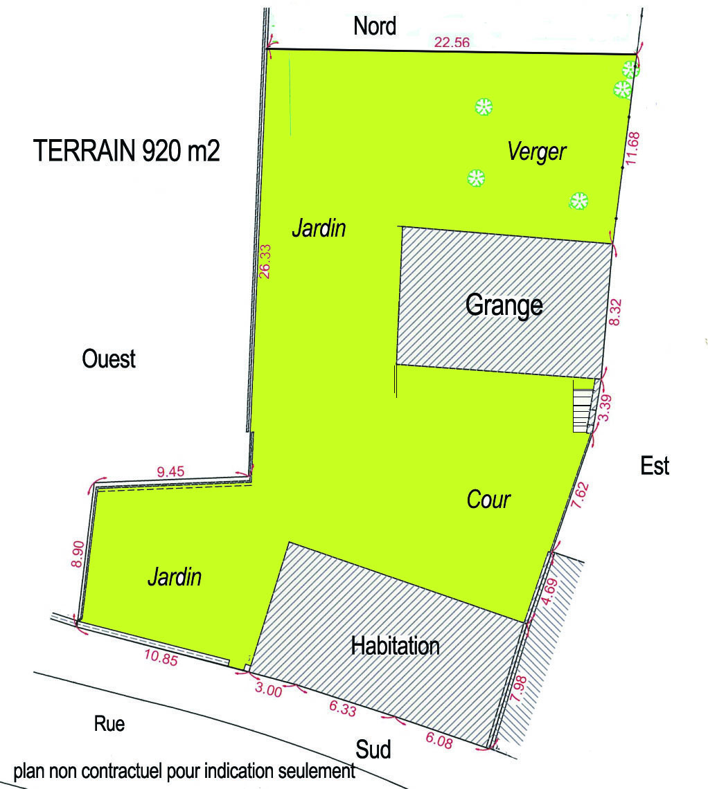 Maison Mouroux 77: Plan du terrain avec implantation des batiments