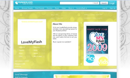 glitter graphic layout: unique myspace layout