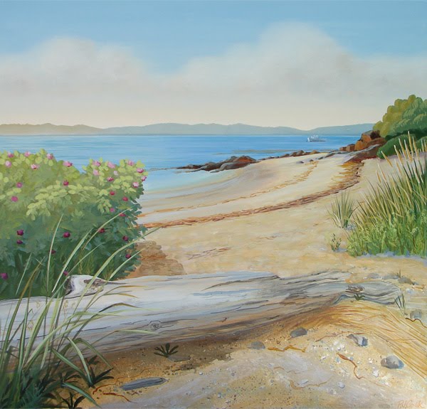 Painting Textures In Acrylic Paint Demonstrated In this Maine Shore ...